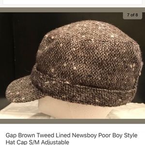 GAP | Accessories | Gap Brown Tweed Lined Newsboy Poor Boy Hat Cap ...